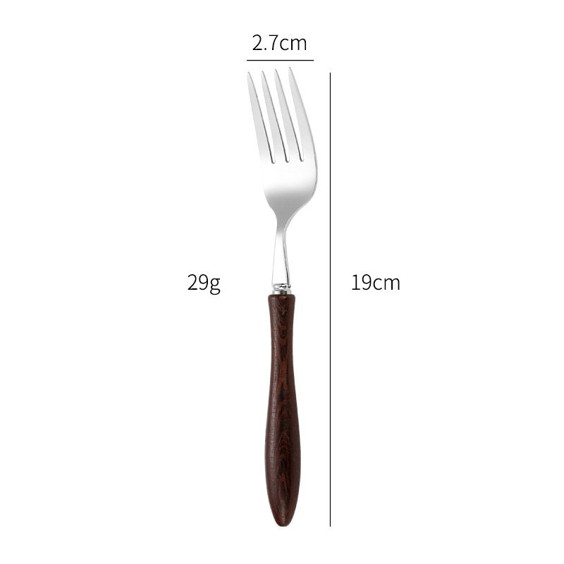 Chicken Wing Wood Handle 304 Stainless Steel Knife and Fork ...